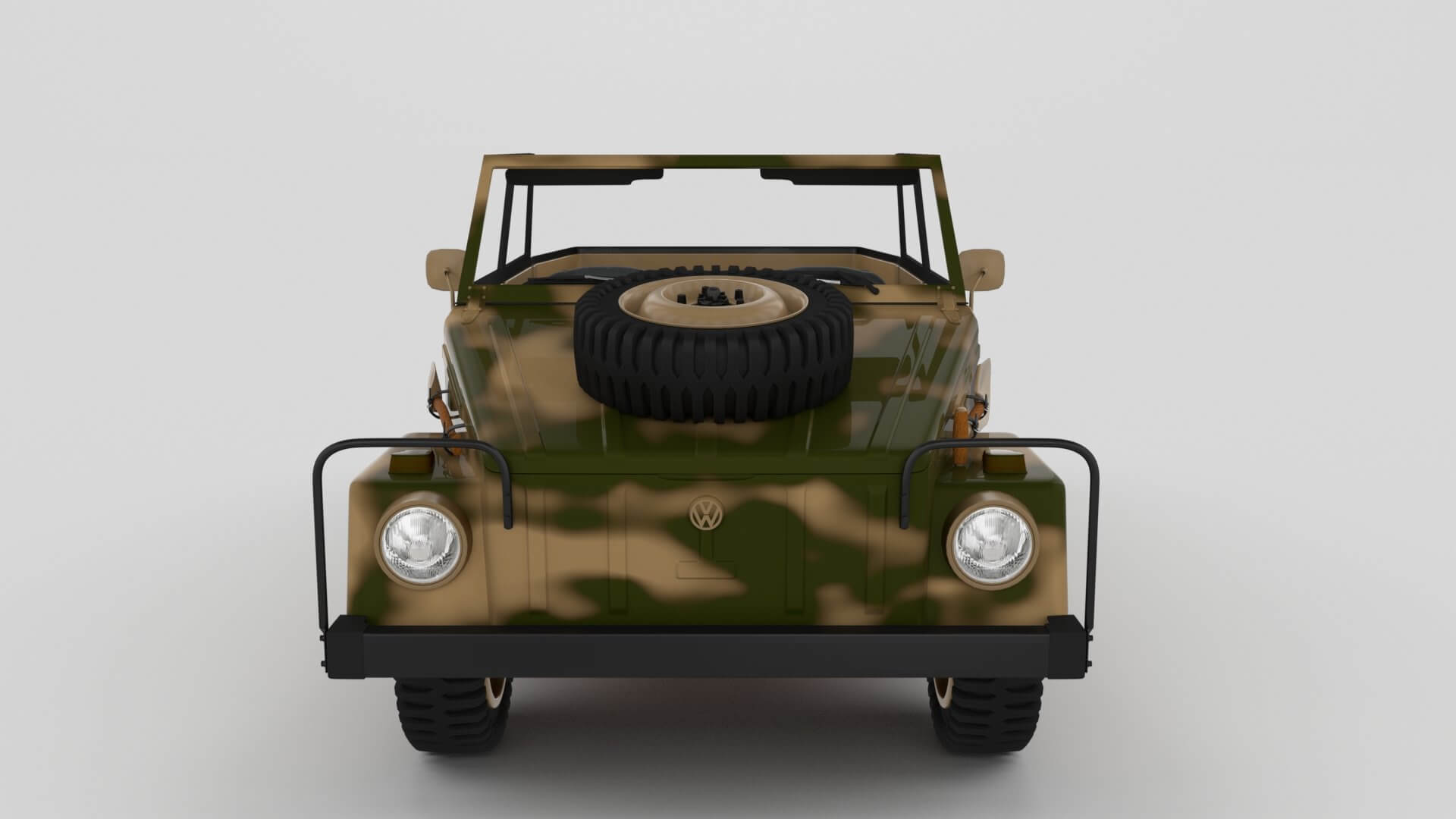 VW Type 181 with Interior Army 3D Model