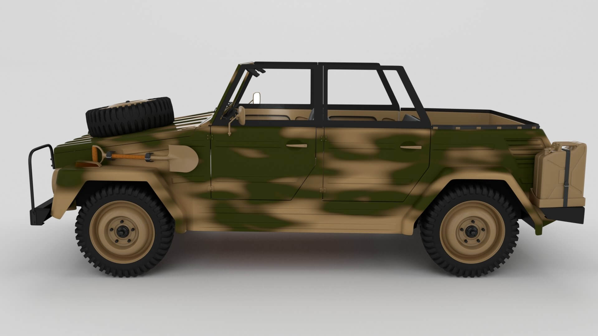 VW Type 181 with Interior Army - 3D Model by dragosburian