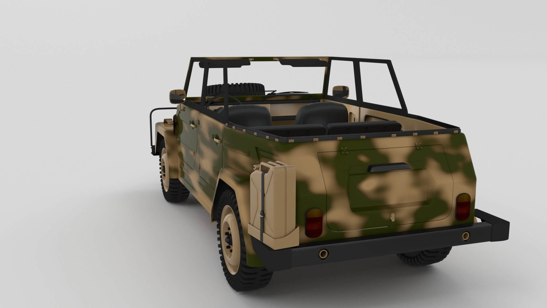 VW Type 181 with Interior Army - 3D Model by dragosburian