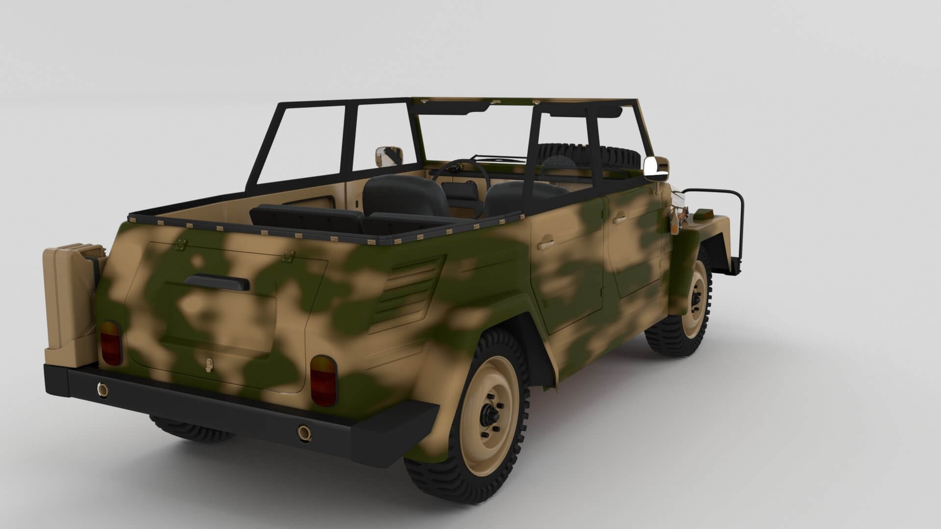 VW Type 181 with Interior Army - 3D Model by dragosburian