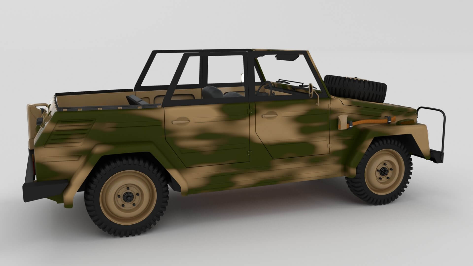 VW Type 181 with Interior Army - 3D Model by dragosburian