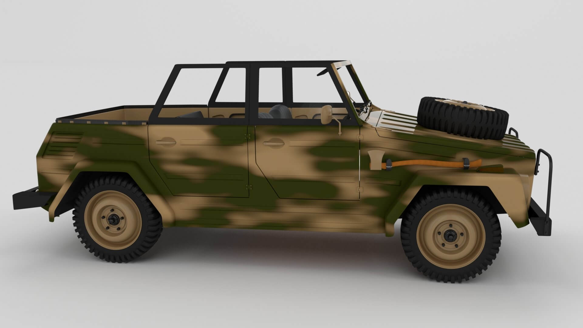 VW Type 181 with Interior Army - 3D Model by dragosburian
