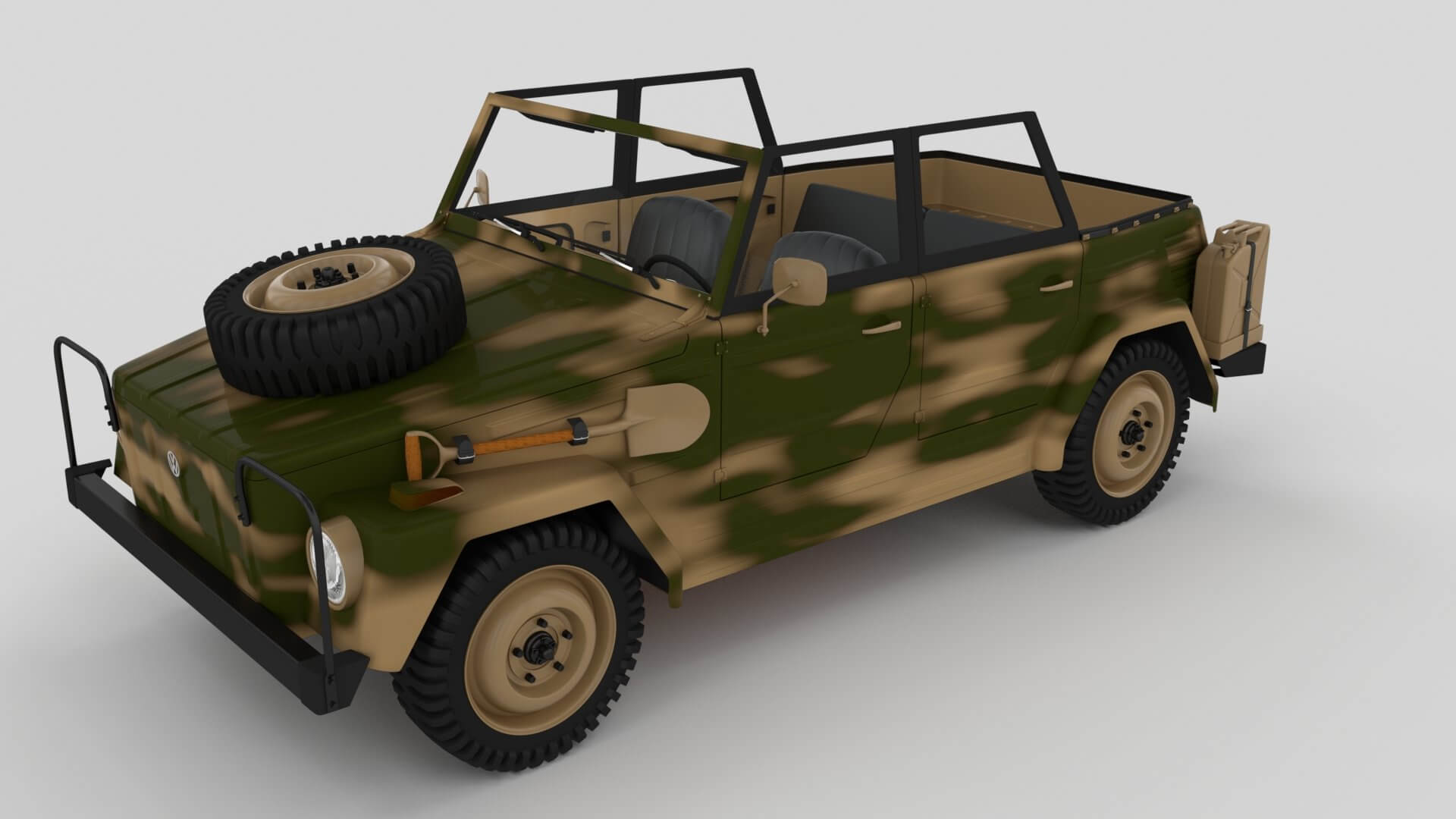 VW Type 181 with Interior Army - 3D Model by dragosburian
