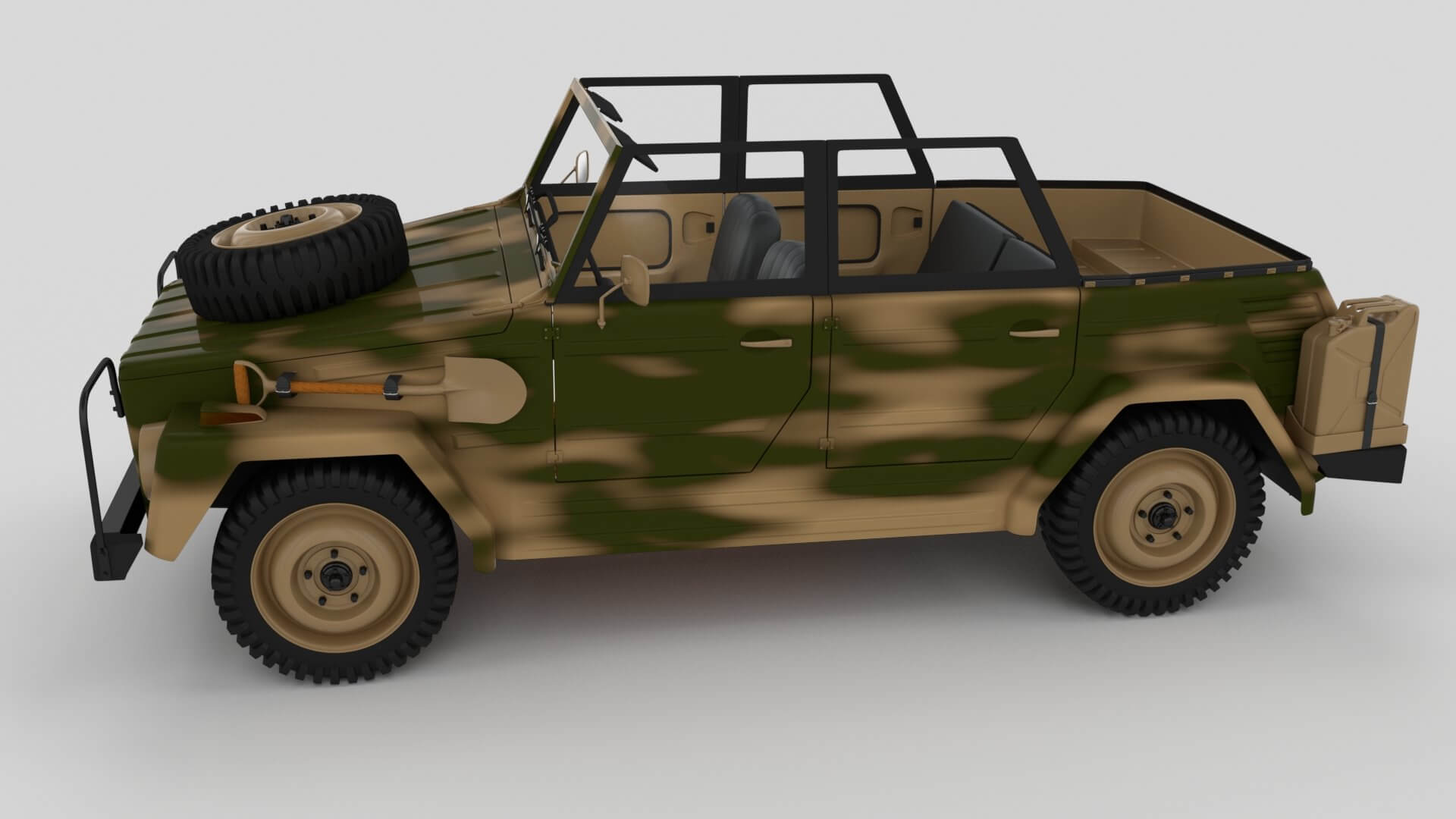 VW Type 181 with Interior Army - 3D Model by dragosburian