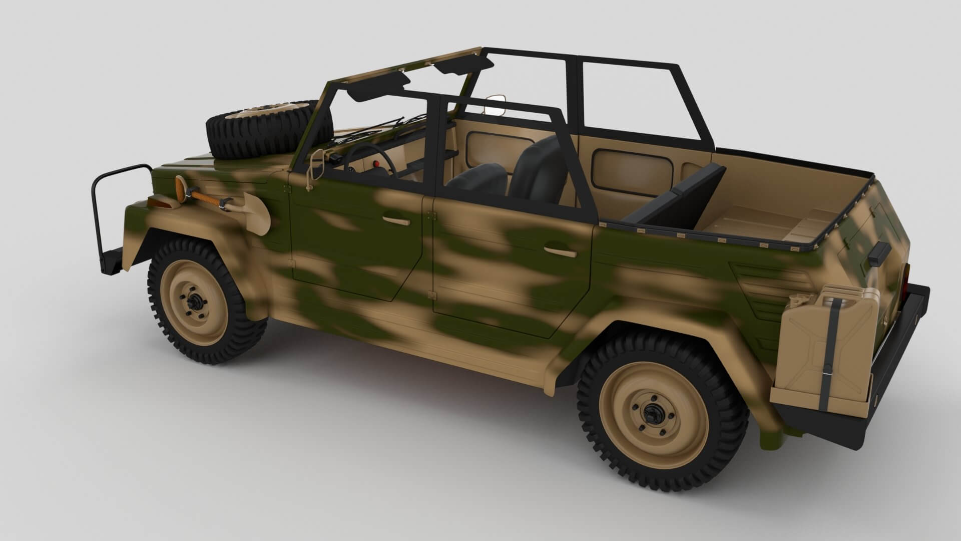 VW Type 181 with Interior Army - 3D Model by dragosburian