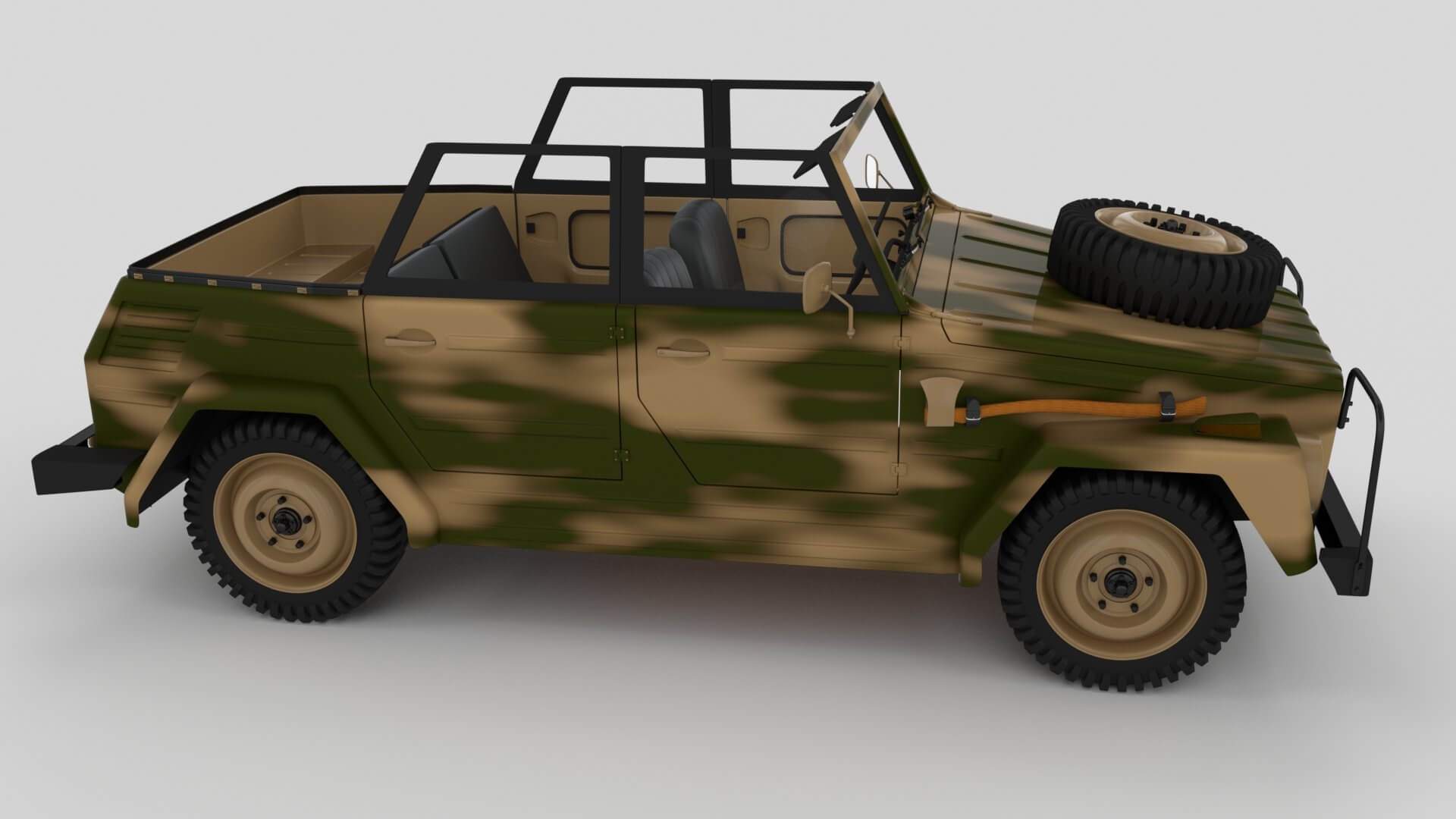 VW Type 181 with Interior Army - 3D Model by dragosburian