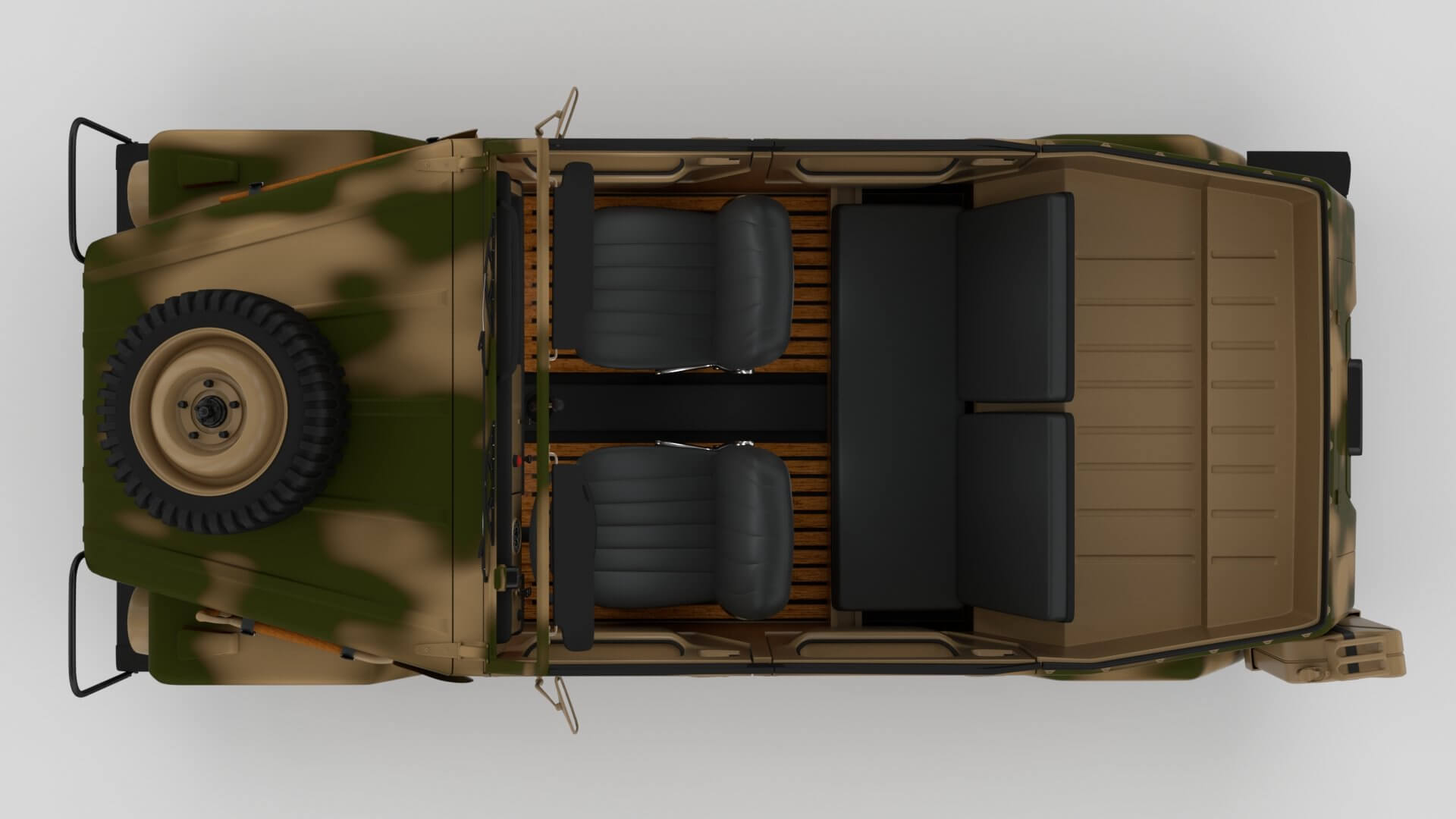 VW Type 181 with Interior Army - 3D Model by dragosburian