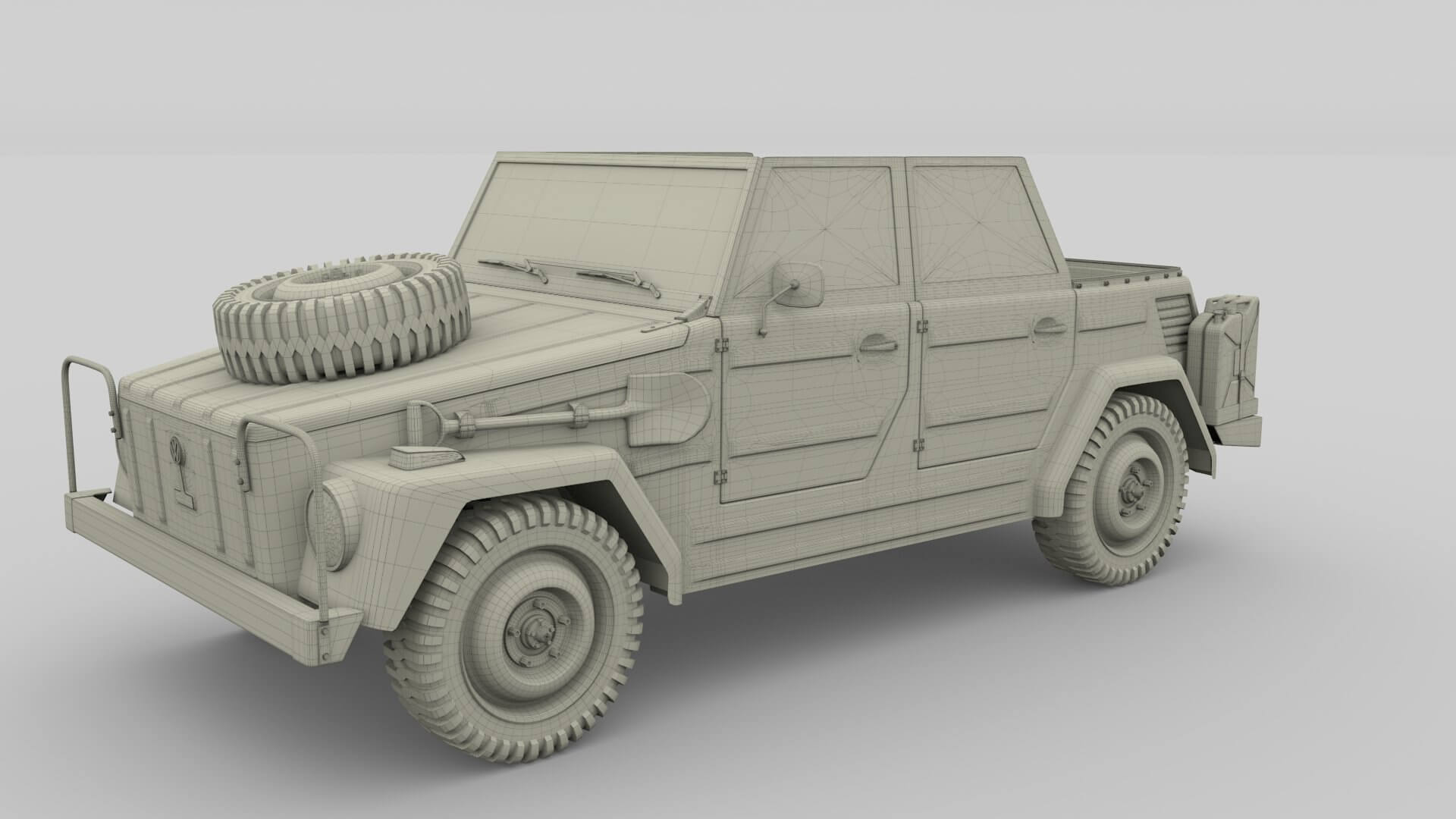 VW Type 181 with Interior Army - 3D Model by dragosburian