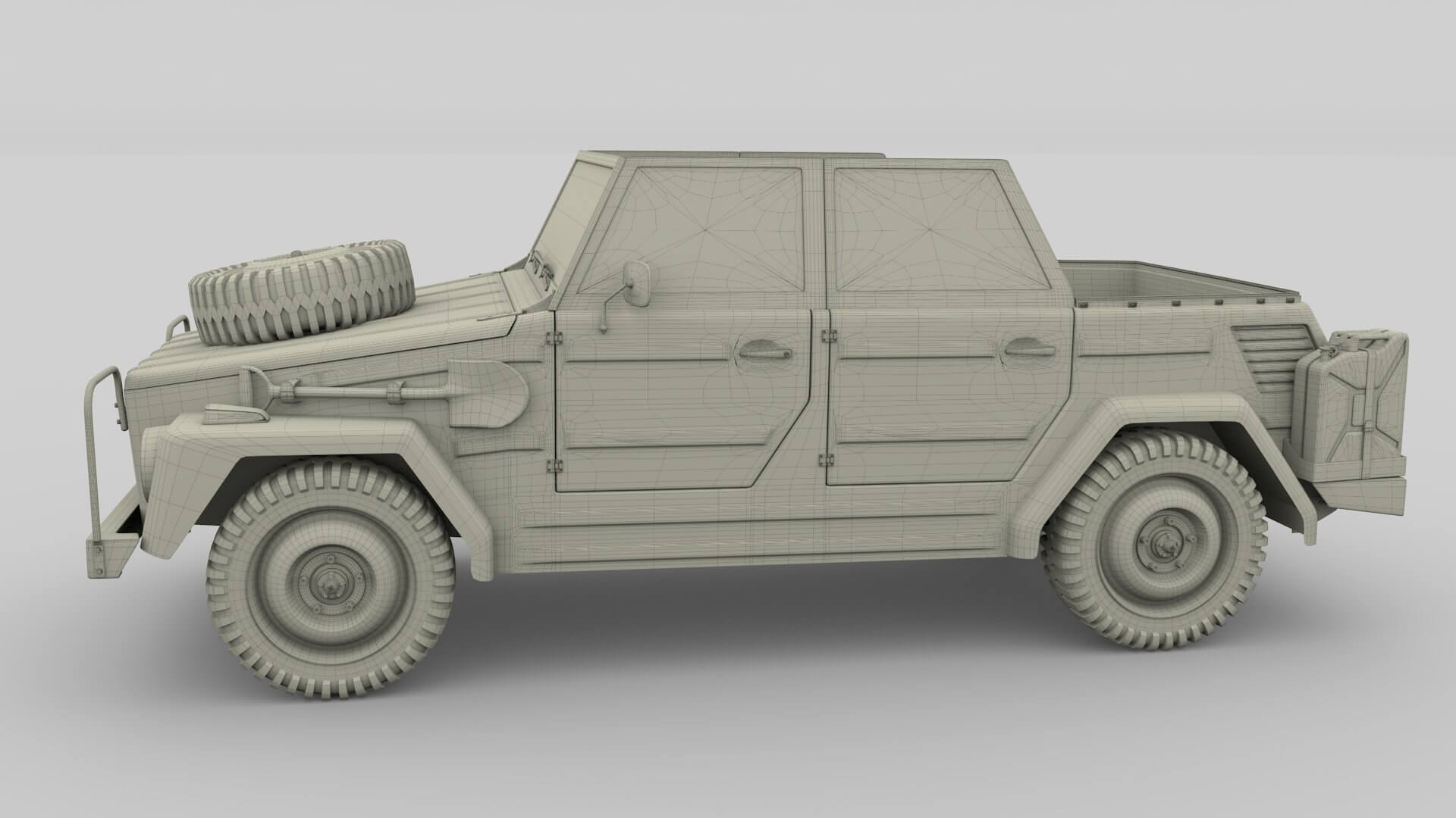 VW Type 181 with Interior Army - 3D Model by dragosburian