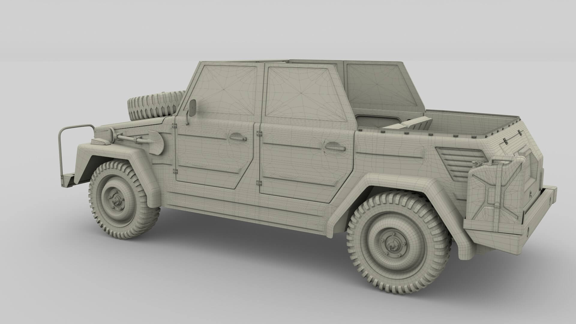 VW Type 181 with Interior Army - 3D Model by dragosburian