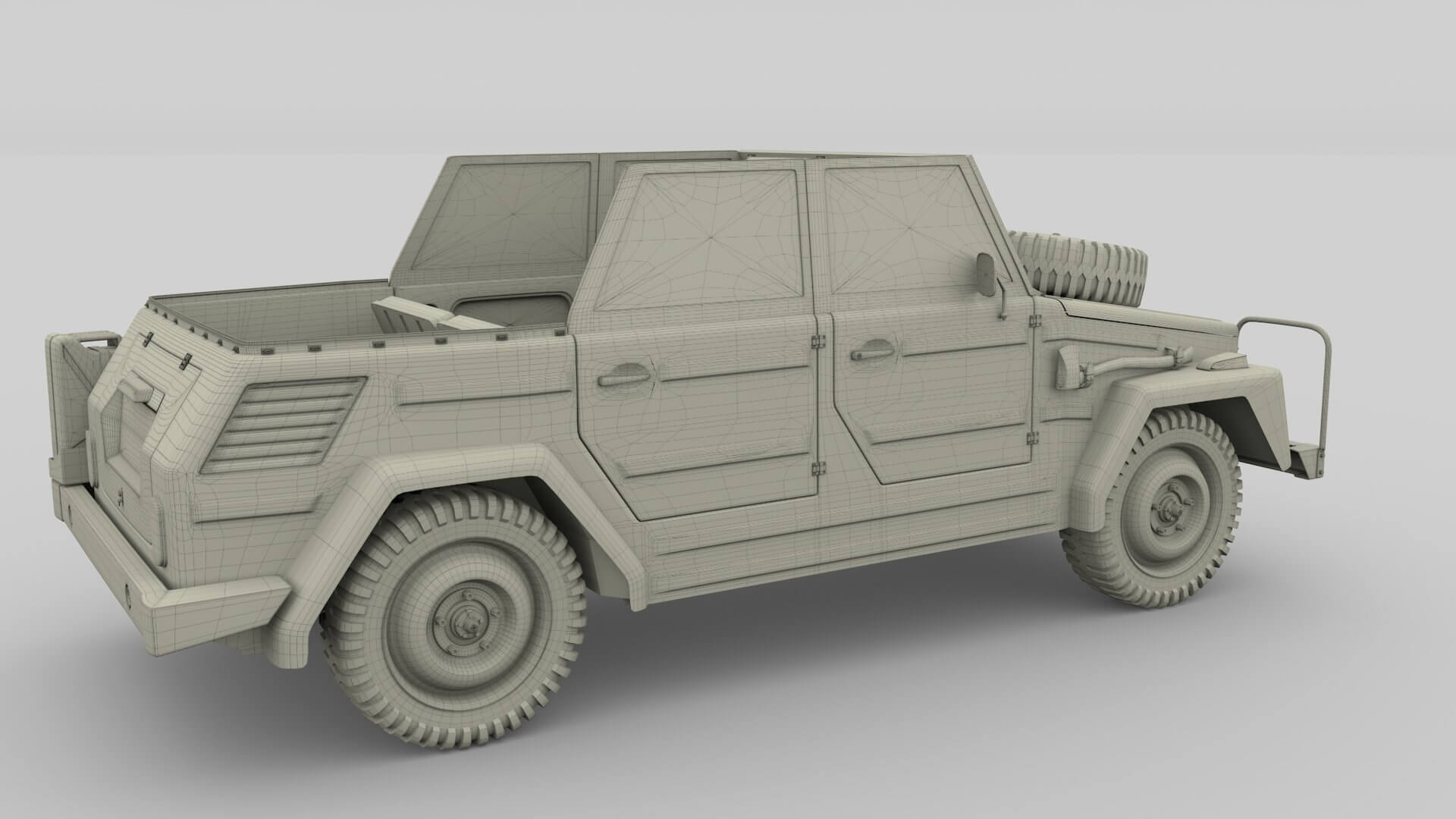 VW Type 181 with Interior Army - 3D Model by dragosburian