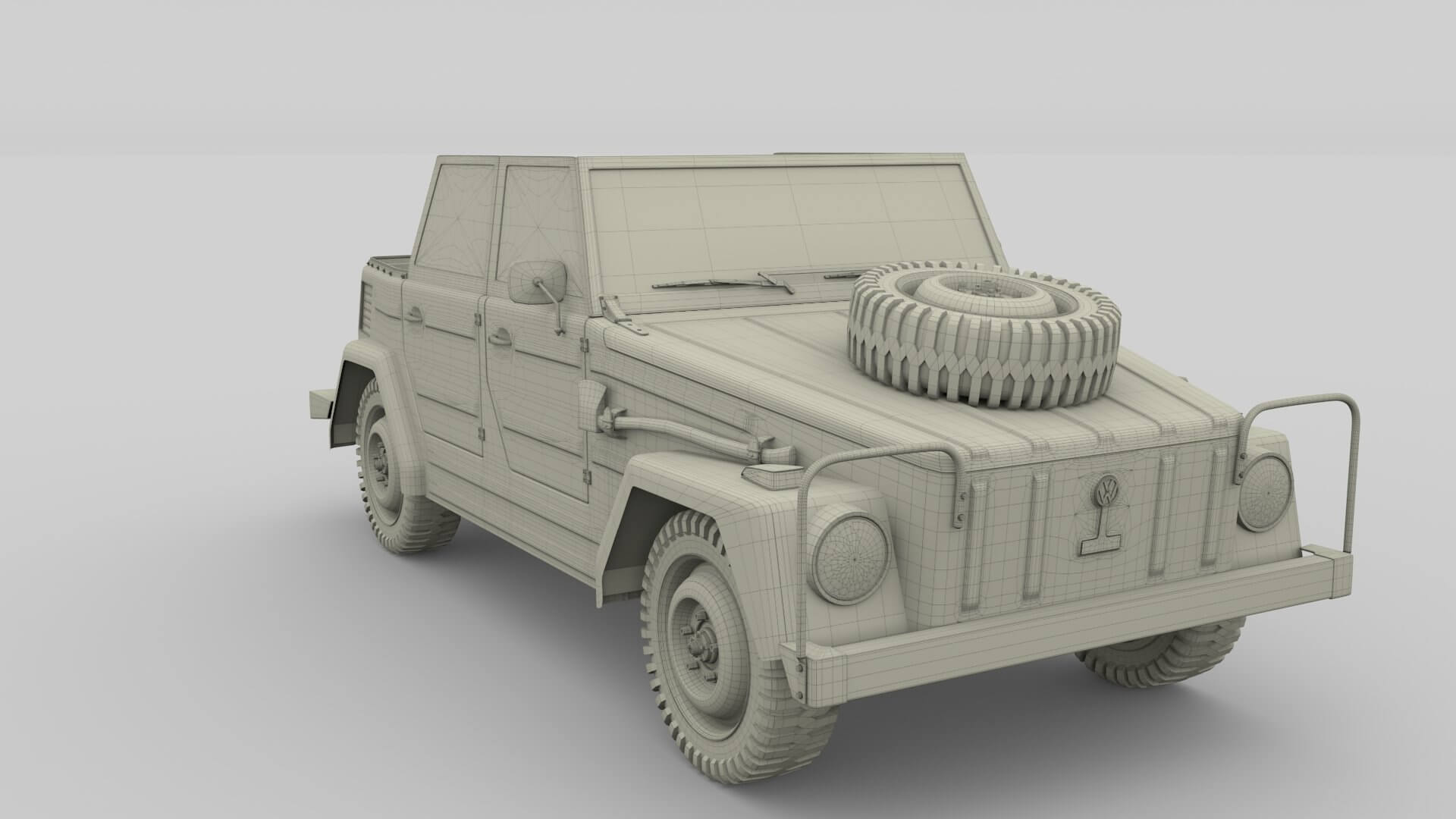 VW Type 181 with Interior Army - 3D Model by dragosburian