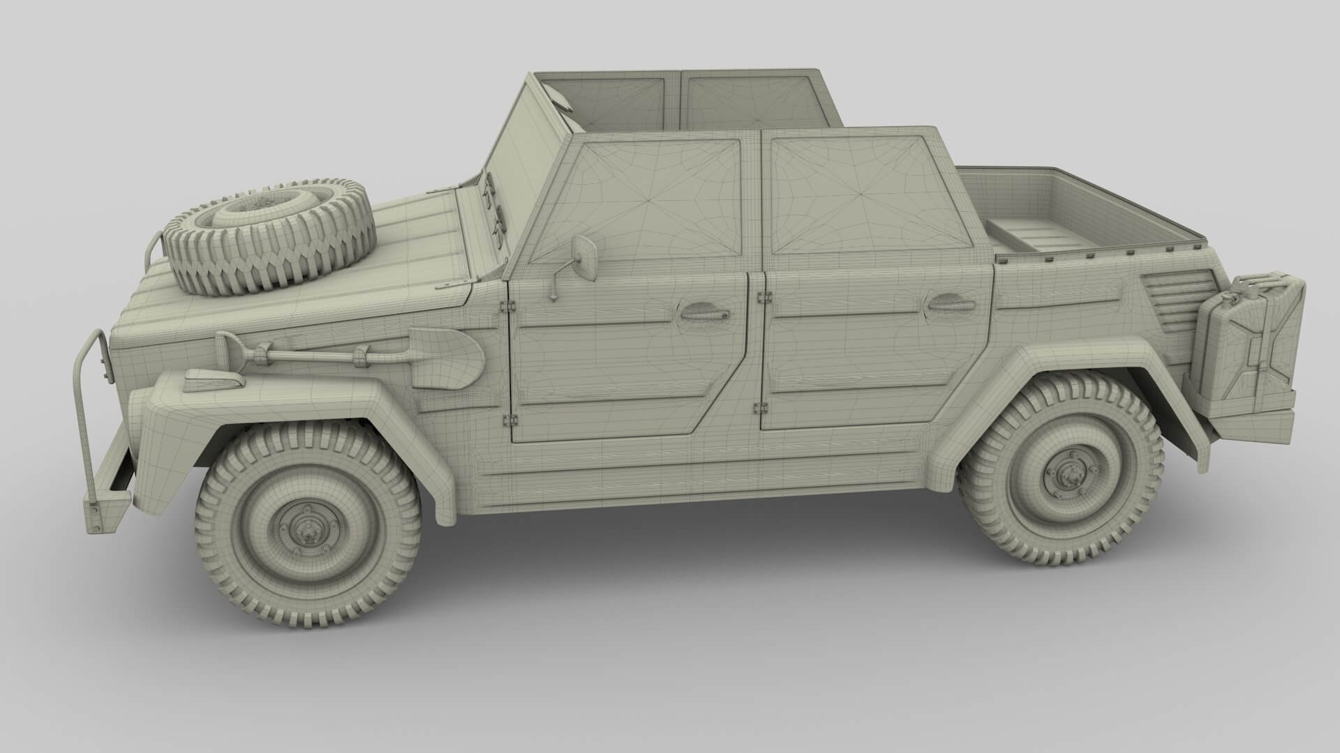 VW Type 181 with Interior Army - 3D Model by dragosburian