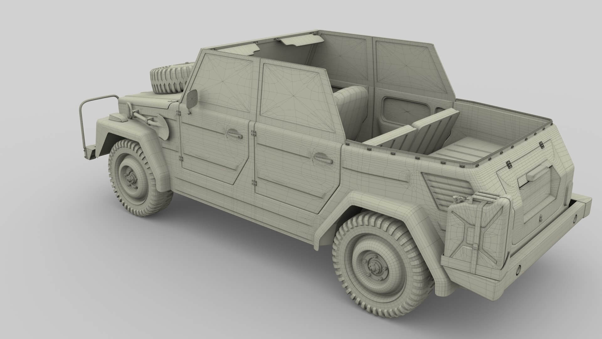 VW Type 181 with Interior Army - 3D Model by dragosburian