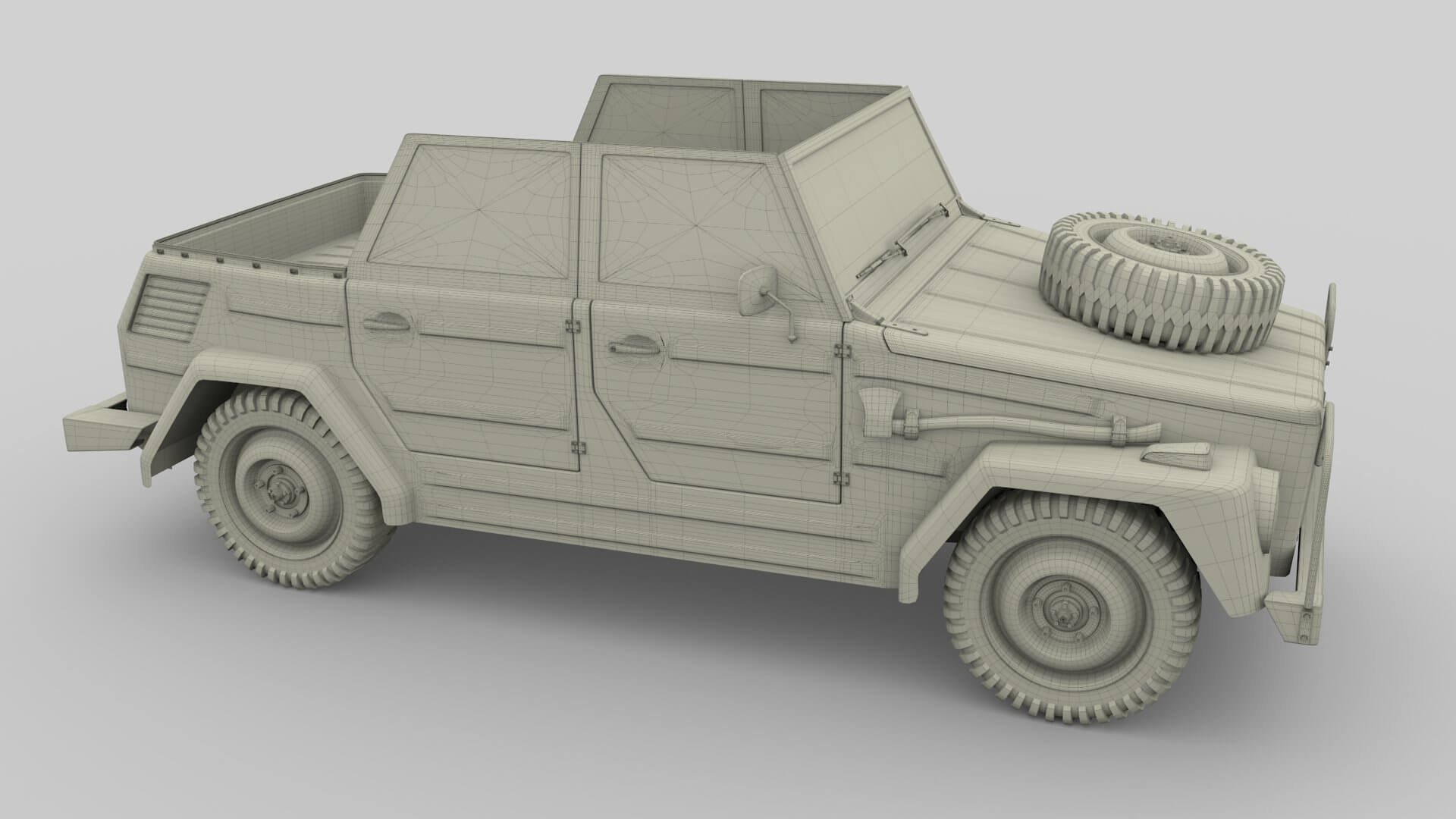 VW Type 181 with Interior Army - 3D Model by dragosburian