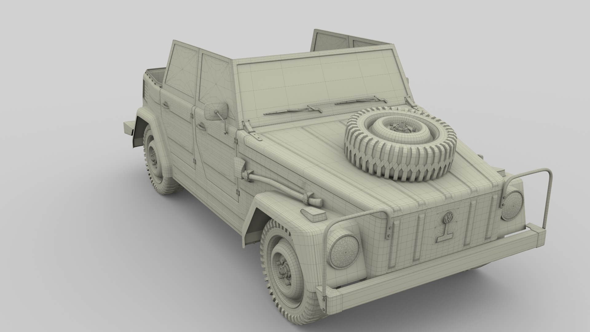 VW Type 181 with Interior Army - 3D Model by dragosburian