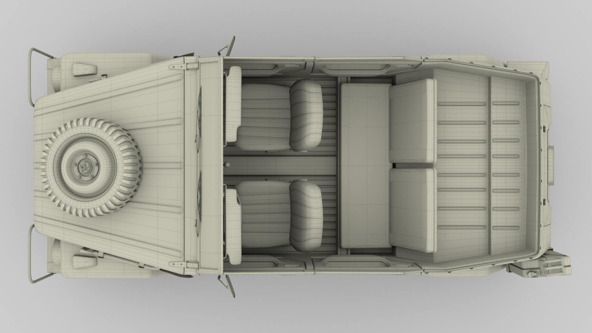 VW Type 181 with Interior Army - 3D Model by dragosburian