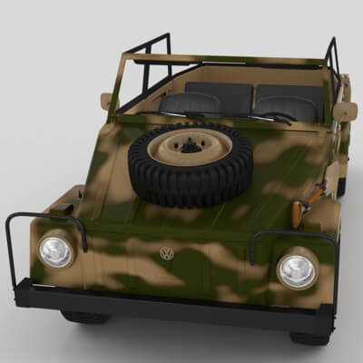 VW Type 181 with Interior Army - 3D Model by dragosburian