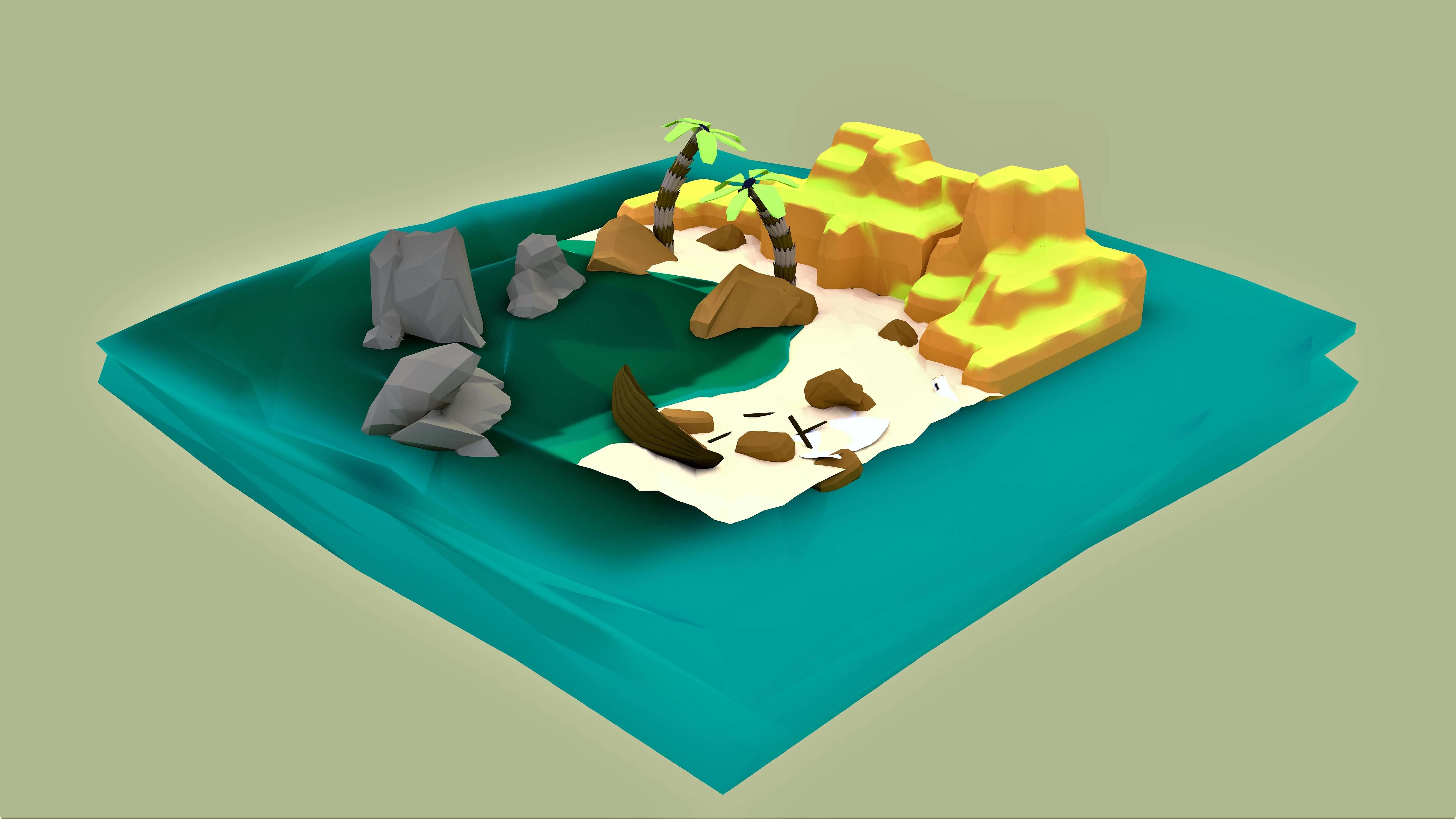 square island 3D Render | RenderHub Gallery