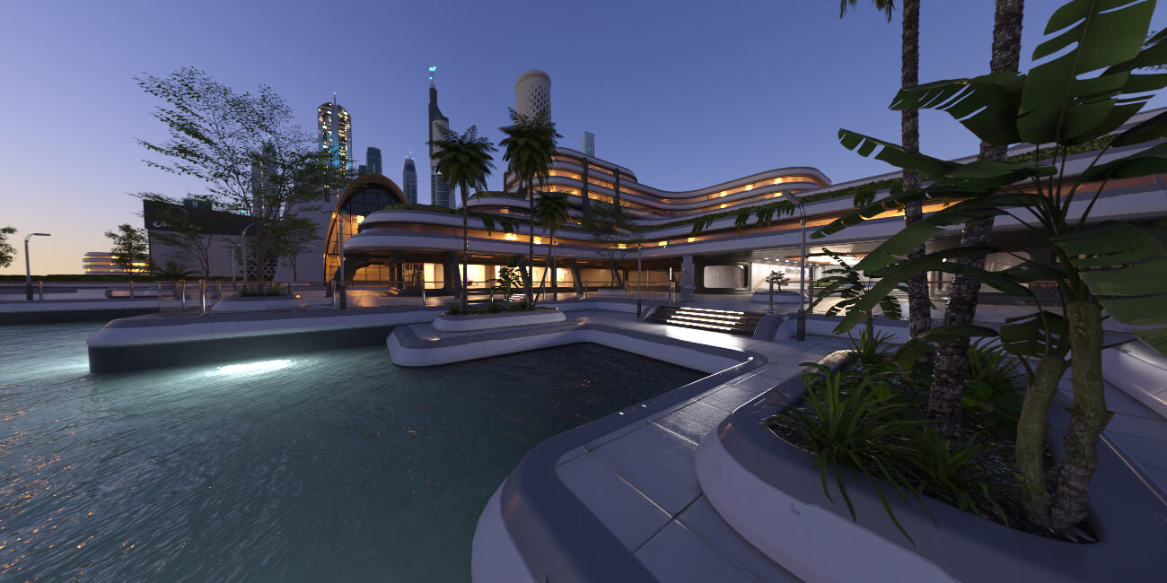 Utopian City Night HDRI DAZ Studio Renders 3D Render | RenderHub Gallery