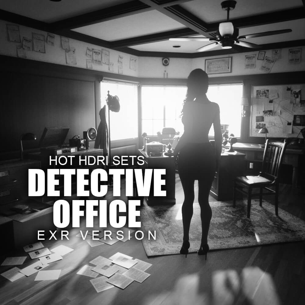 Hot HDRI Sets - Detective Office - EXR Version HDR Image by Dreamlight