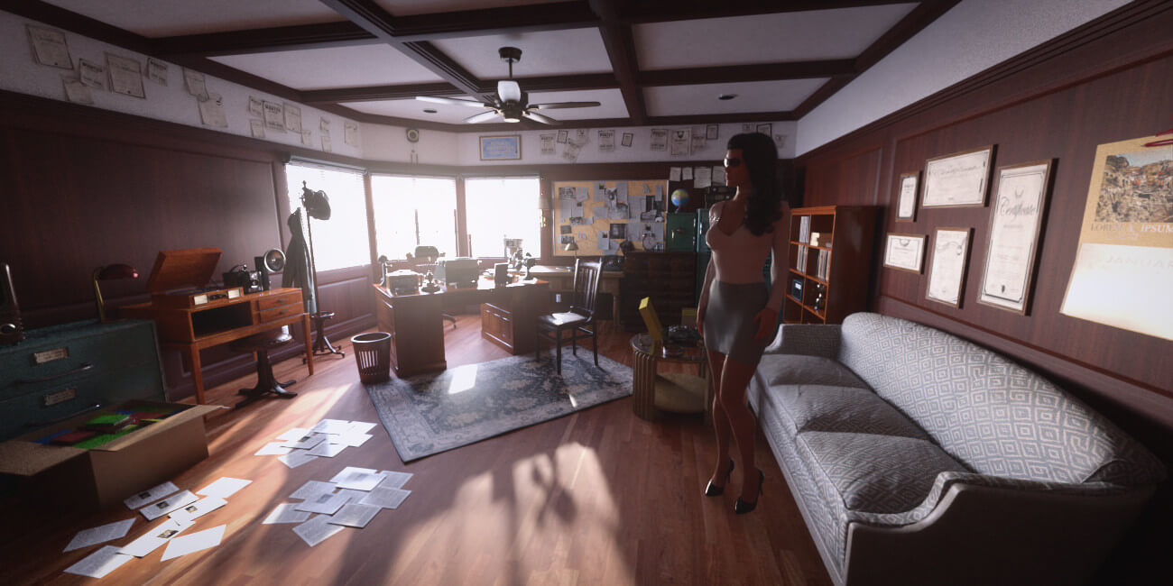 Hot HDRI Sets - Detective Office - EXR Version HDR Image by Dreamlight