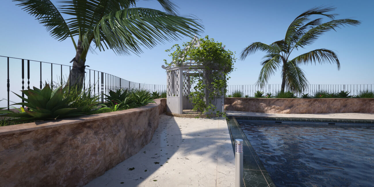 Hot HDRI Sets - Hamptons Pool House - EXR Format HDR Image by Dreamlight