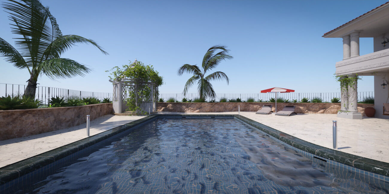 Hot HDRI Sets - Hamptons Pool House - EXR Format HDR Image by Dreamlight