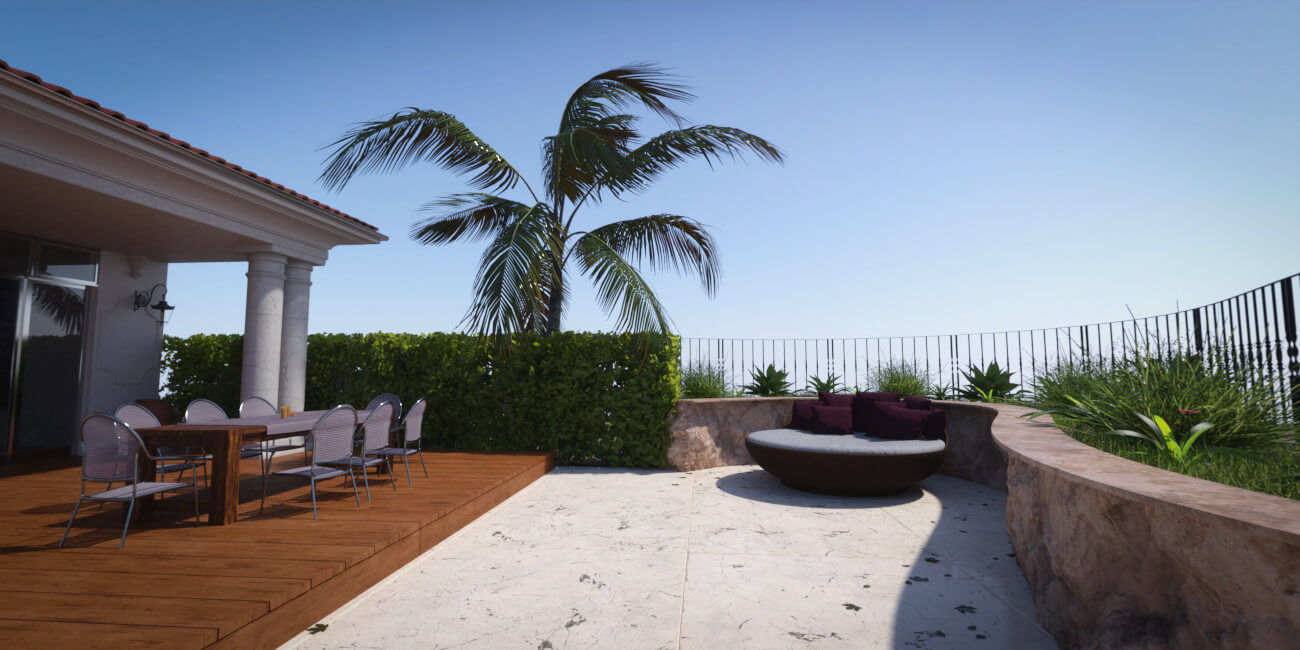 Hot HDRI Sets - Hamptons Pool House - EXR Format HDR Image by Dreamlight