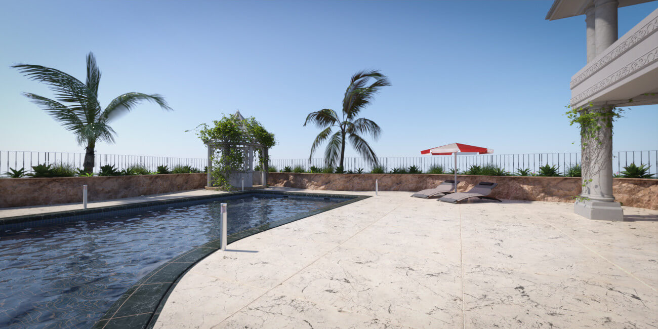 Hot HDRI Sets - Hamptons Pool House - EXR Format HDR Image by Dreamlight