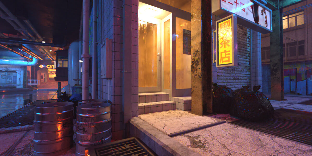 Hot HDRI Sets - Neon Dark City - DAZ Studio by Dreamlight