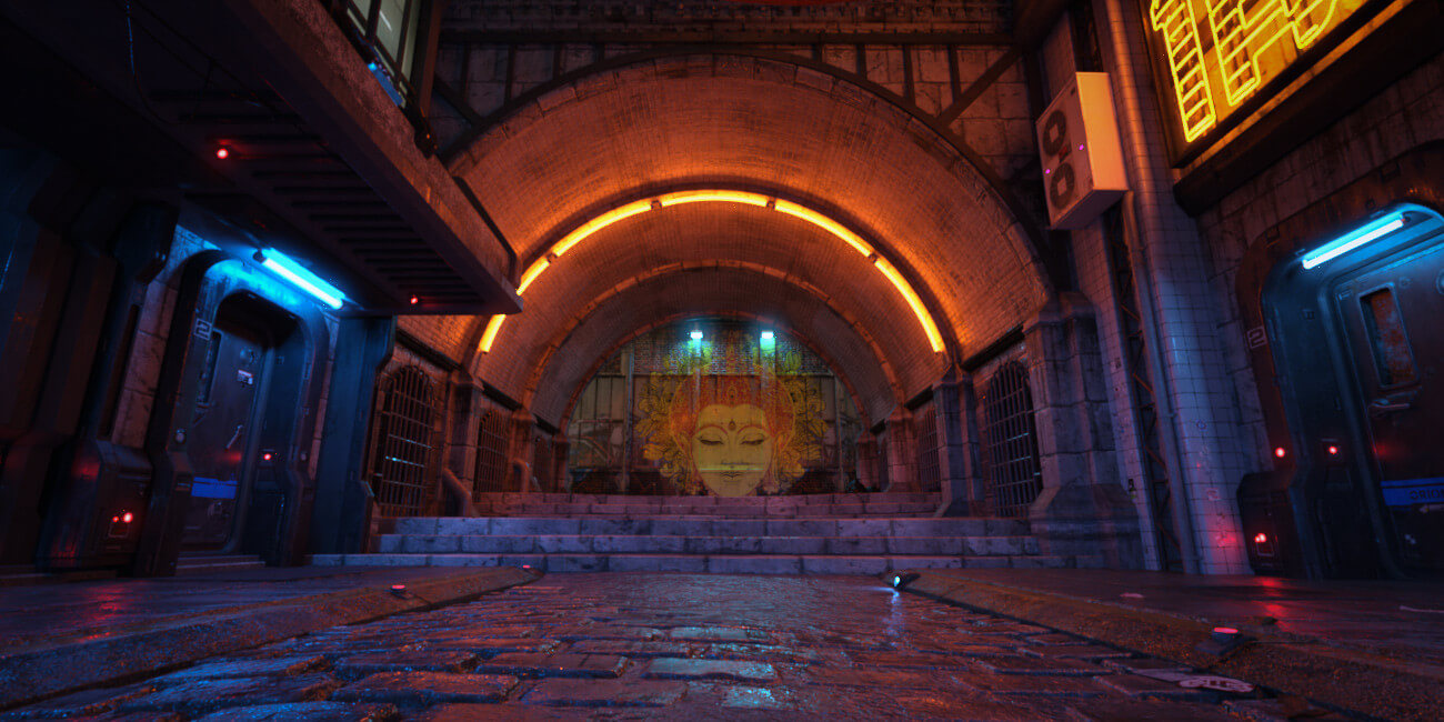 Hot HDRI Sets - Neon Dark City Streets - DAZ Studio by Dreamlight