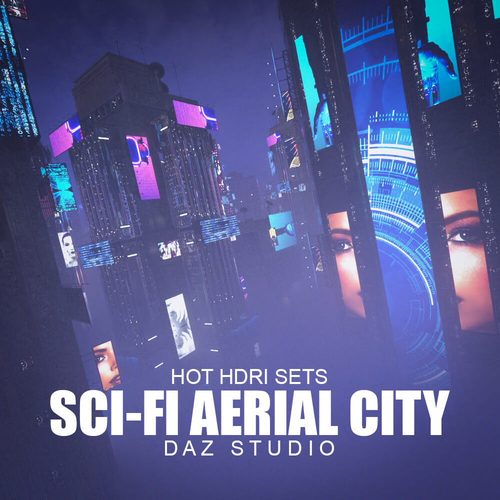 Hot HDRI Sets - Sci-Fi Aerial City - DAZ Studio by Dreamlight