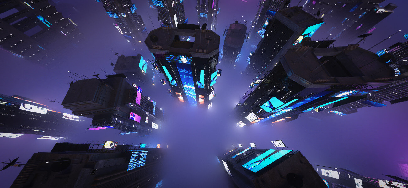 Hot HDRI Sets - Sci-Fi Aerial City - EXR Version HDR Image by Dreamlight