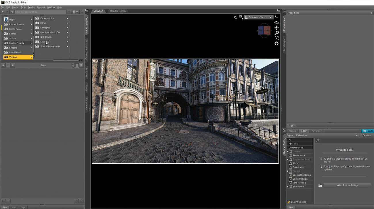 Hot HDRI Sets - Steampunk Streets - DAZ Video Tutorial by Dreamlight