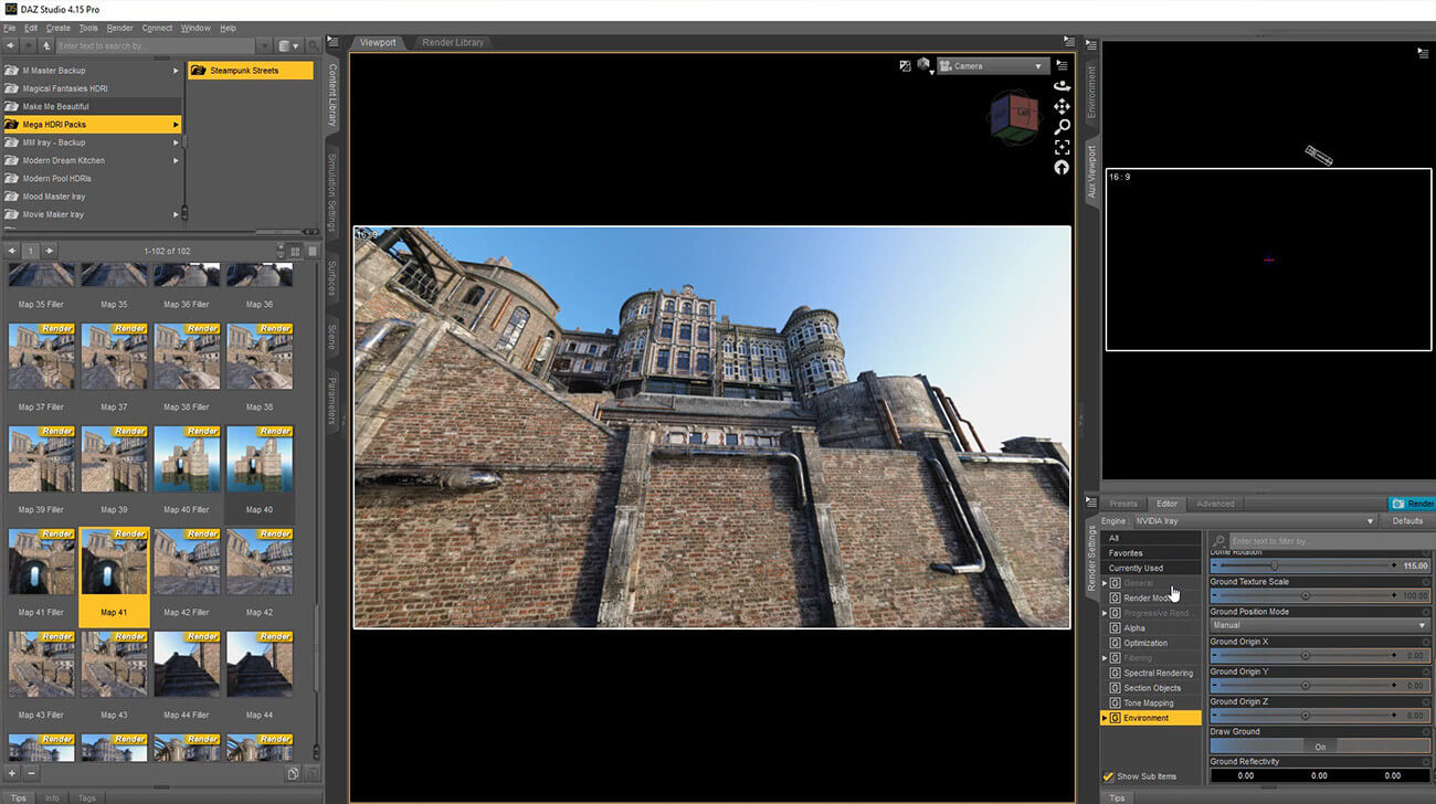 Hot HDRI Sets - Steampunk Streets - DAZ Video Tutorial by Dreamlight