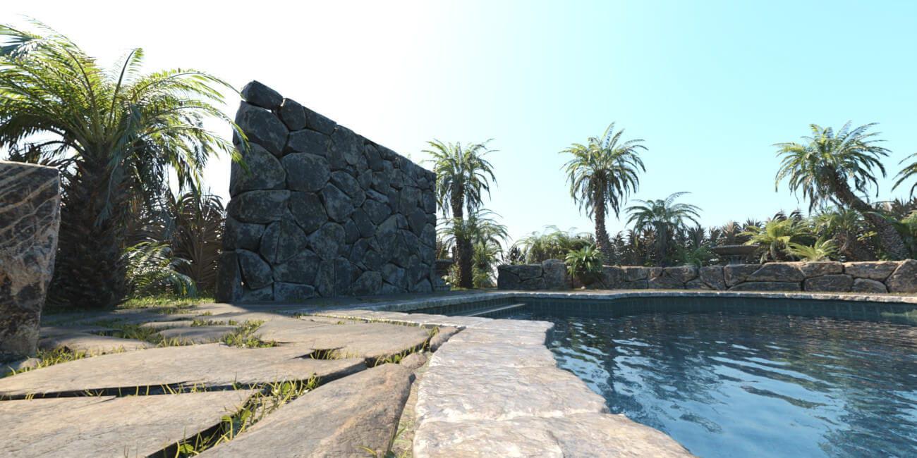 Hot HDRI Sets - Tropical Pool - DAZ Studio by Dreamlight