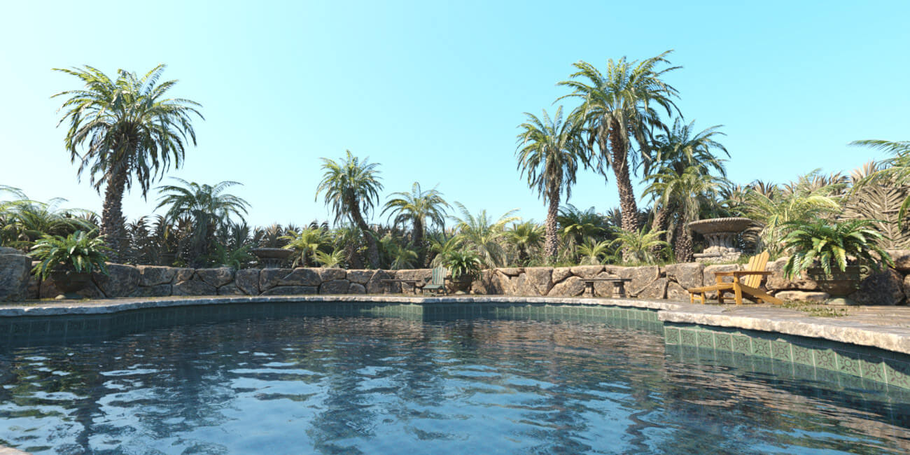 Hot HDRI Sets - Tropical Pool - DAZ Studio by Dreamlight