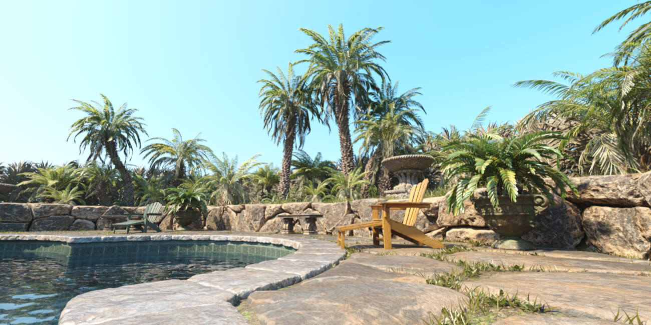 Hot HDRI Sets - Tropical Pool - DAZ Studio by Dreamlight
