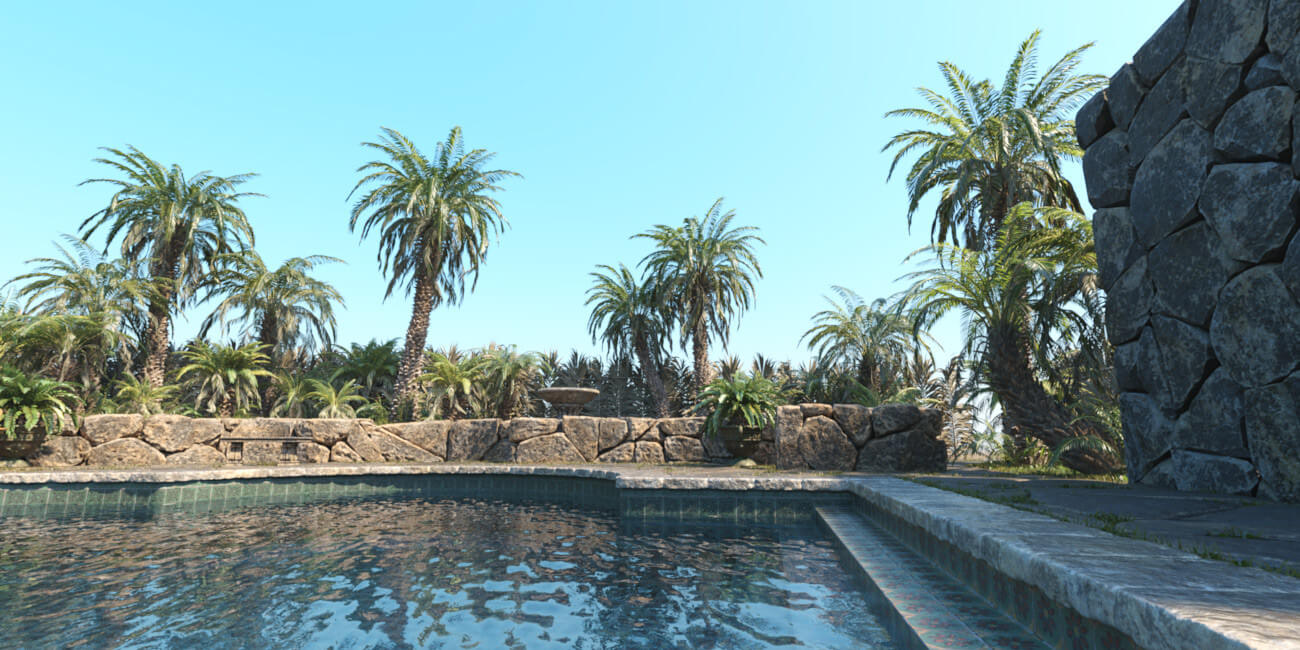 Hot HDRI Sets - Tropical Pool - DAZ Studio by Dreamlight