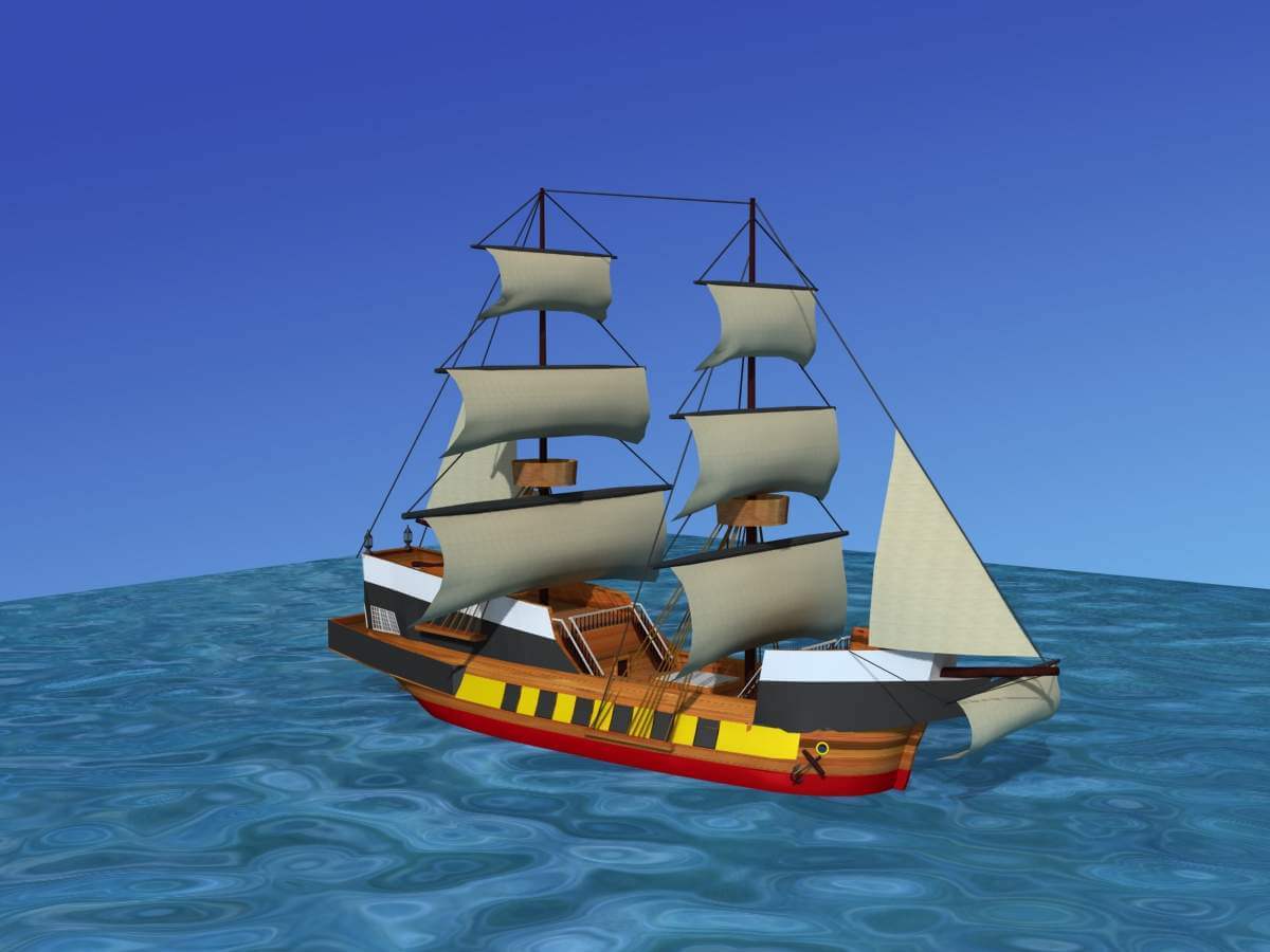 1500s English Corvette - 3D Model by Dreamscape Studios