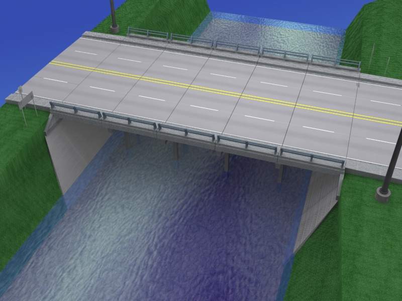 4 Lane 100ft AOT Bridge - 3D Model by Dreamscape Studios