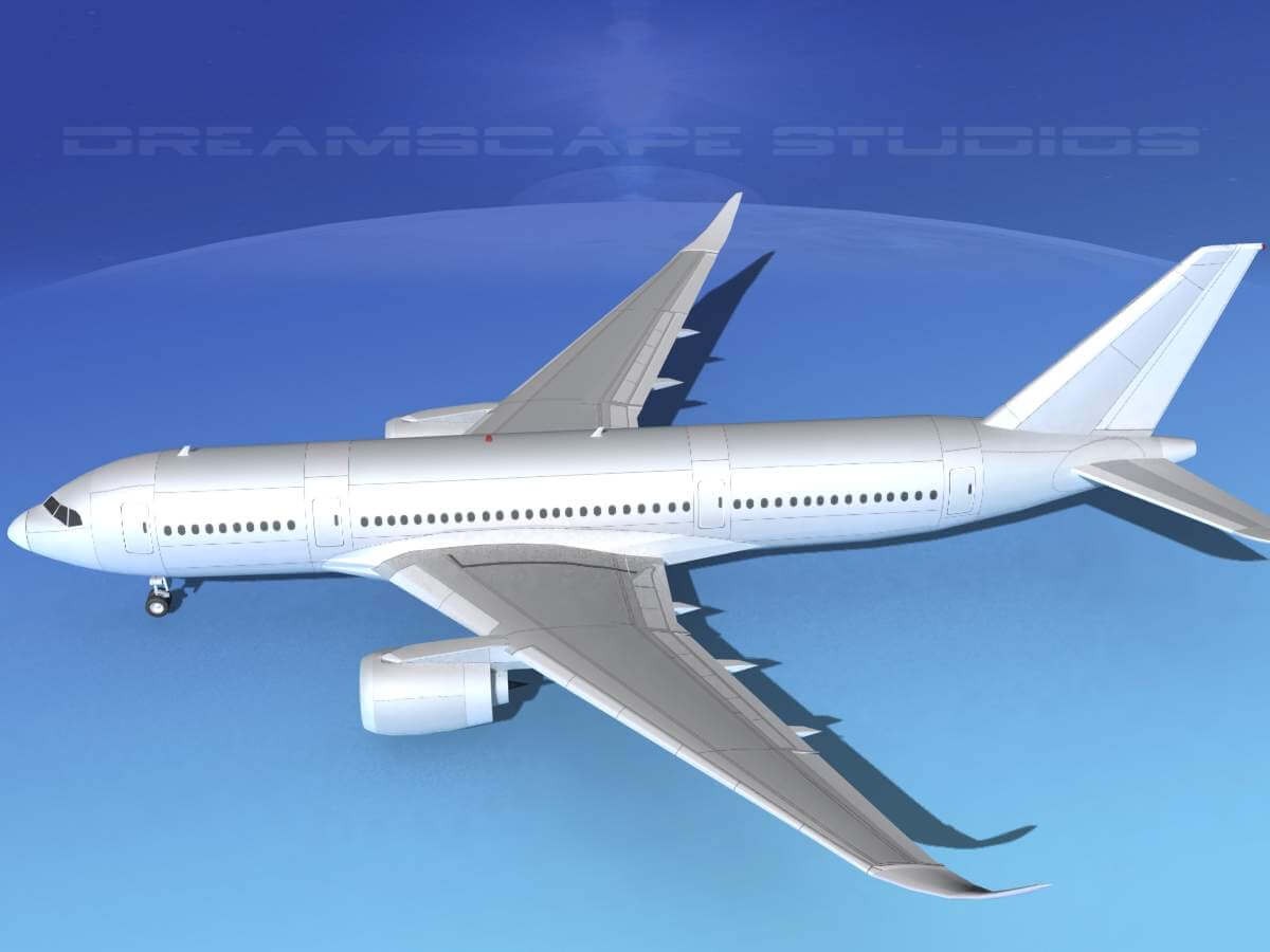 Airbus A350-800 Bare Metal 3D Model by Dreamscape Studios