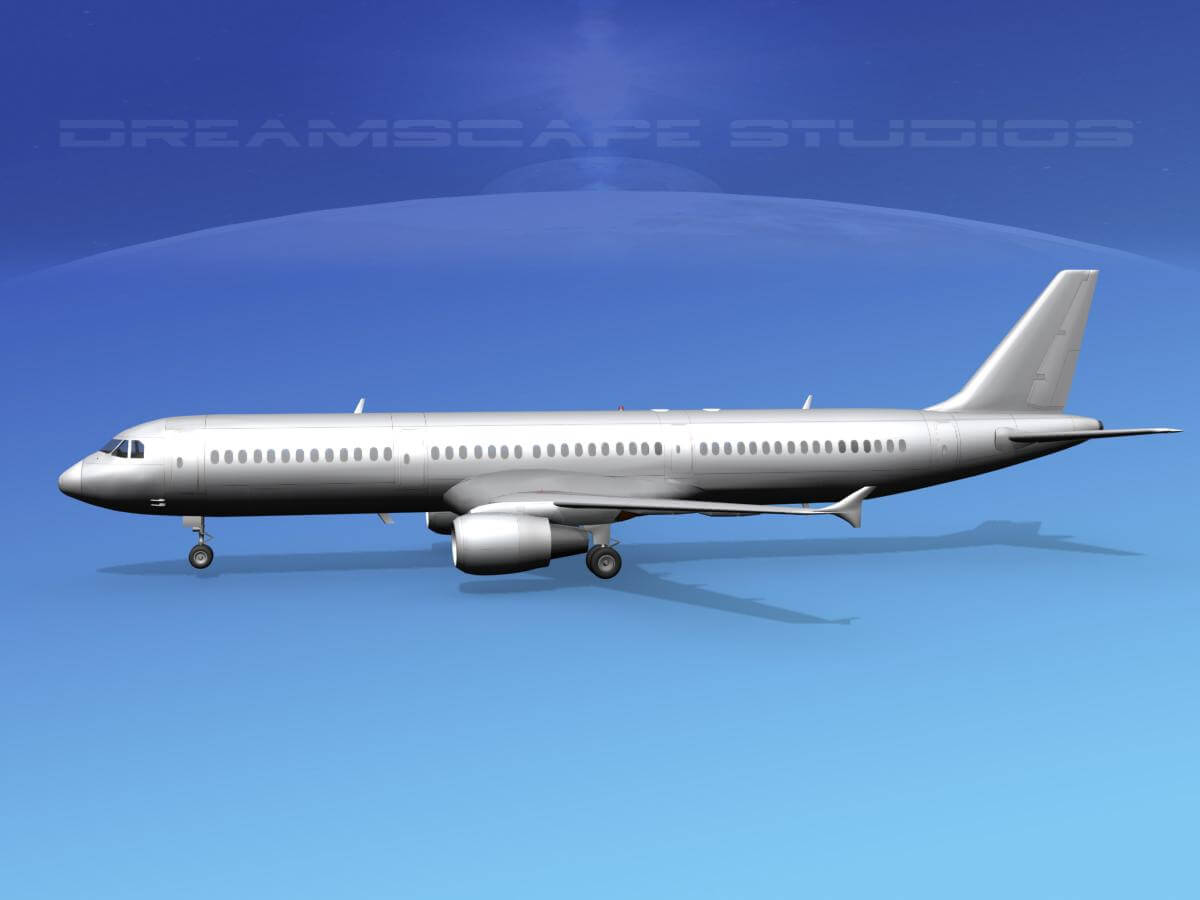 Airbus A321 Bare Metal - 3D Model by Dreamscape Studios