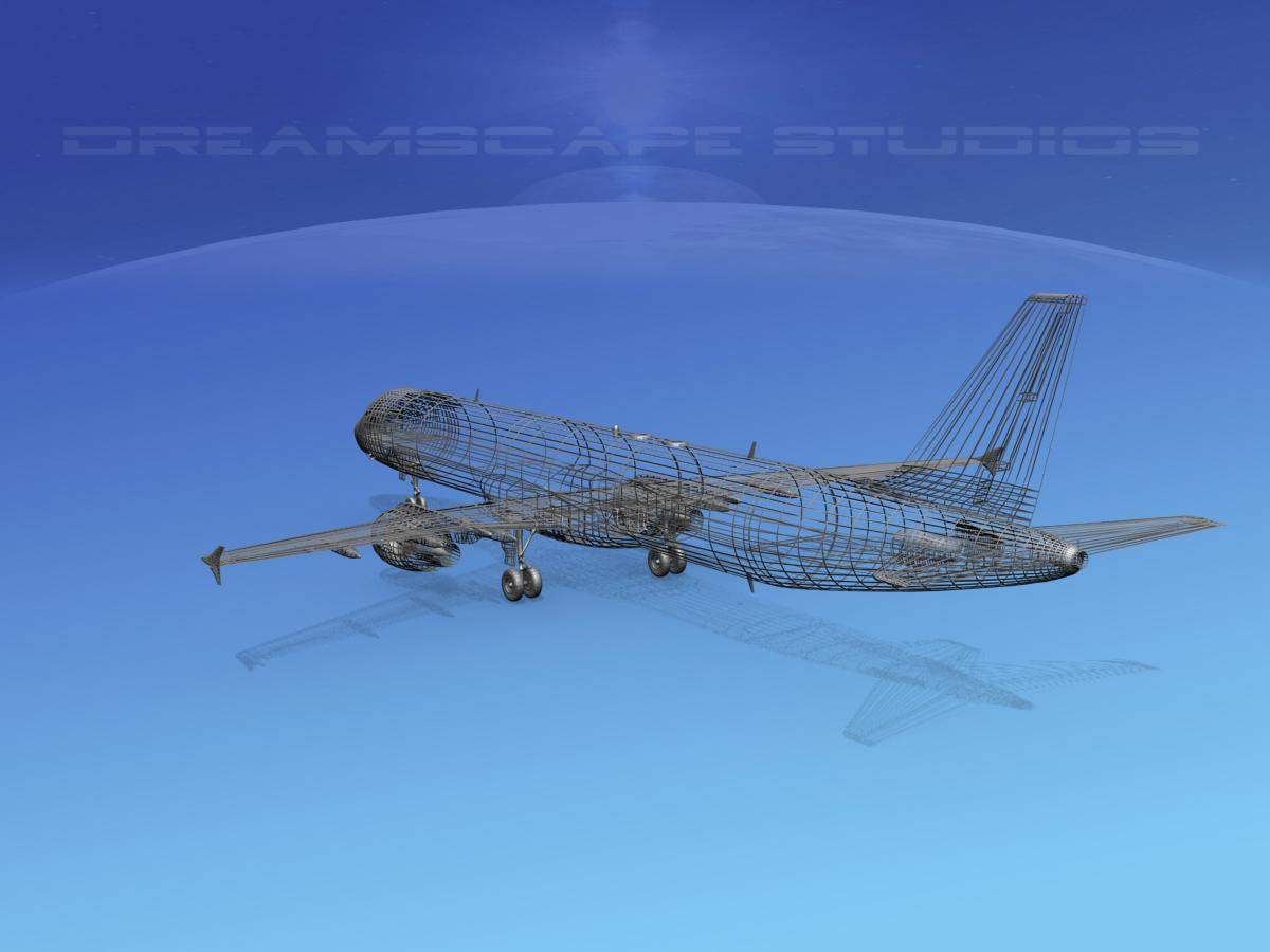 Airbus A321 Jet American - 3D Model by Dreamscape Studios