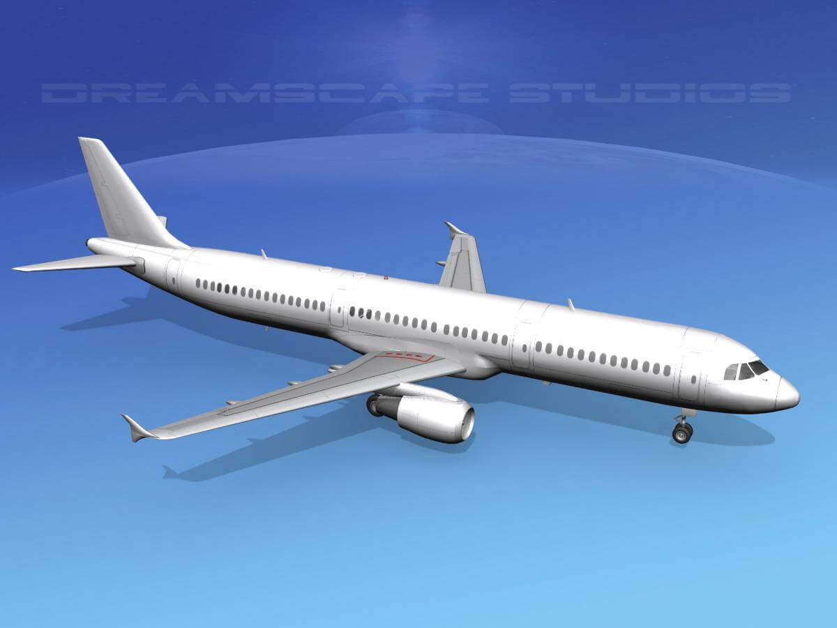 Airbus A321 Unmarked - 3D Model by Dreamscape Studios