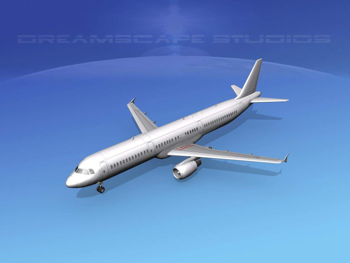 Airbus A321 Unmarked - 3D Model by Dreamscape Studios