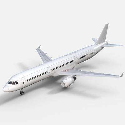 Airbus A321 Unmarked - 3D Model by Dreamscape Studios
