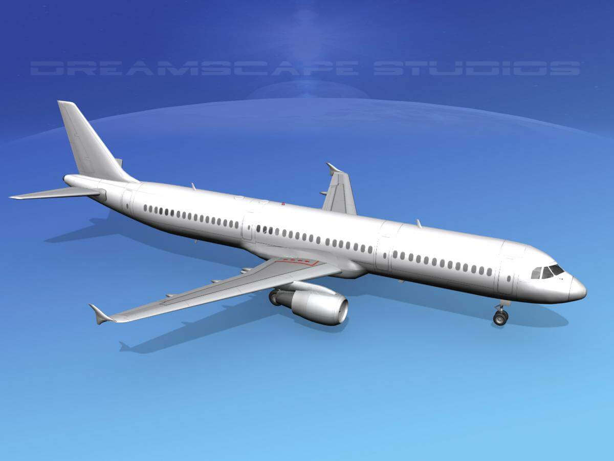 Airbus A321 Unmarked - 3D Model by Dreamscape Studios
