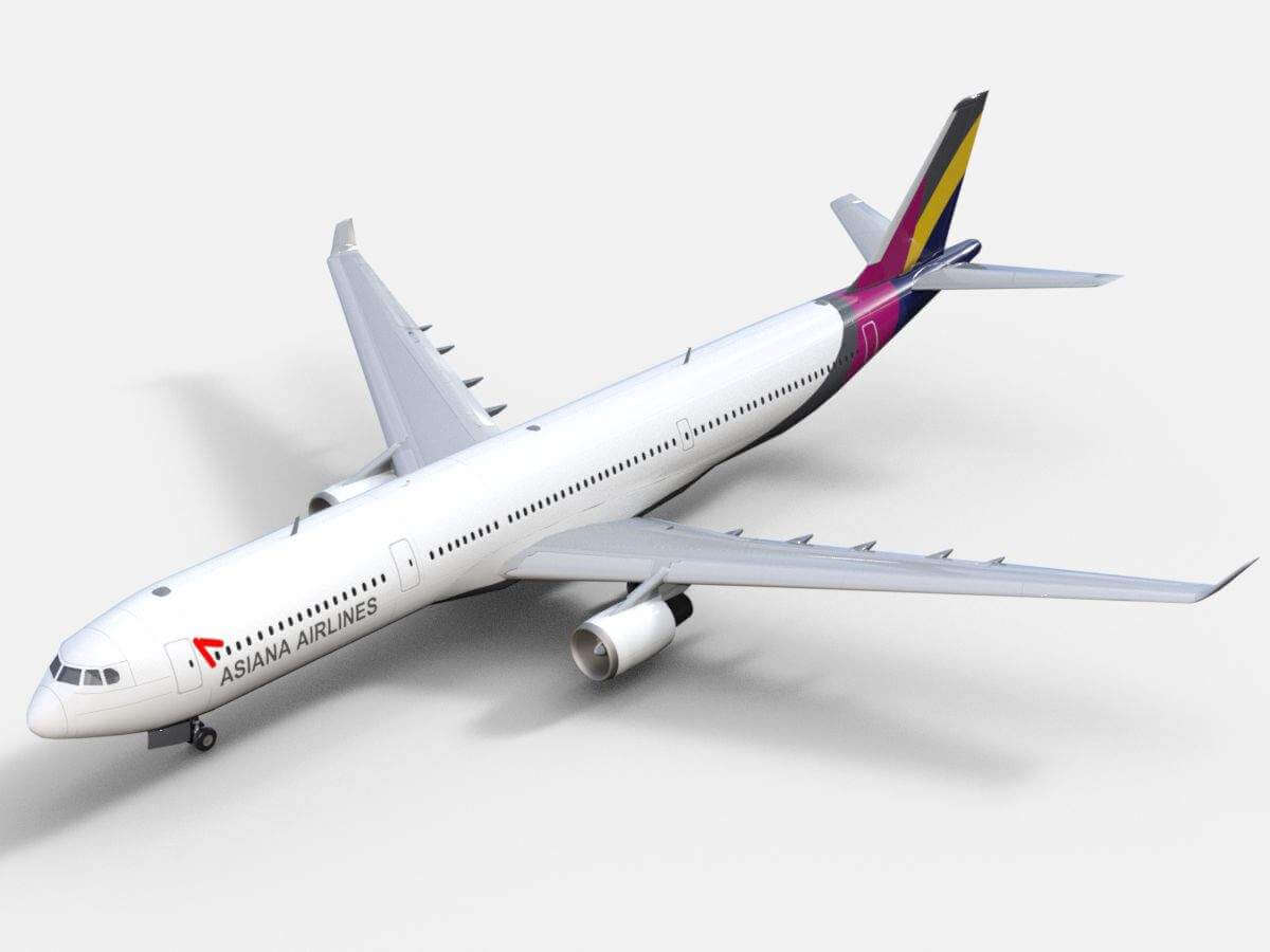Airbus A330-300 Asiana 3D Model by Dreamscape Studios
